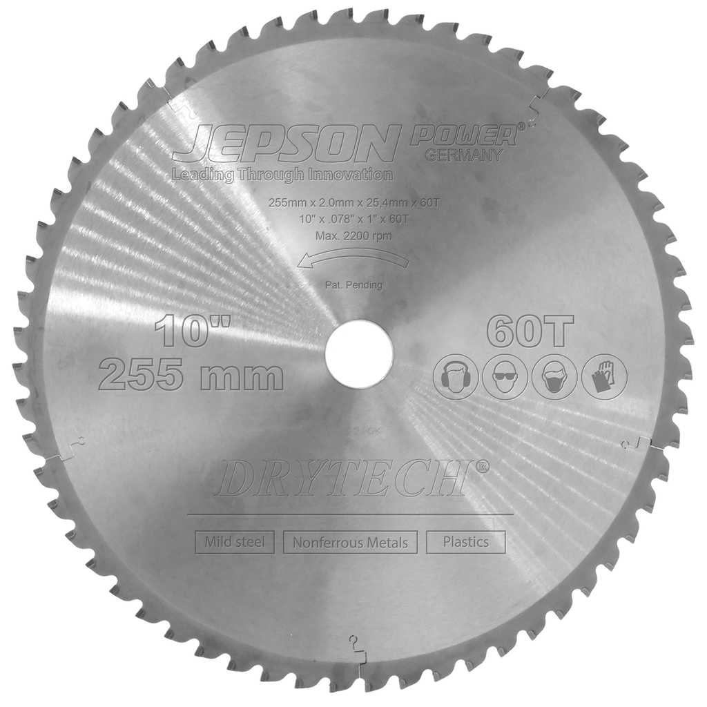 10" Saw blade 255/60T for steel | Jepson Power Inc.